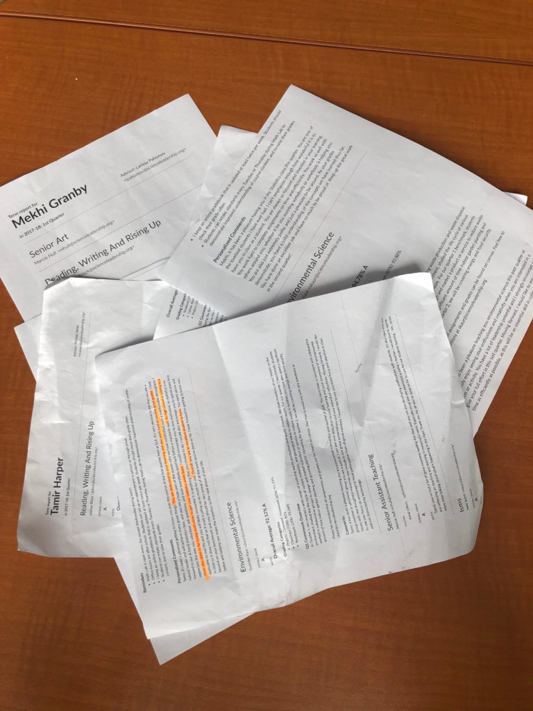 Students, Teachers Reflect on Narrative Report Cards